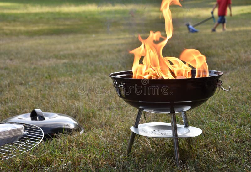 Barbecue Time during Summer Stock Image - Image of fire, start: 97424439