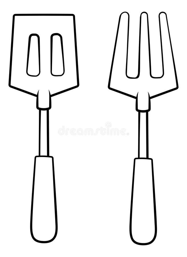 Barbecue Tools BBQ Cartoon Icon Illustration Stock Vector ...