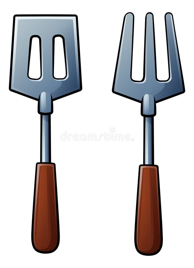 Barbecue Tools BBQ Cartoon Icon Illustration Stock Vector - Illustration of drawing, hand: 379700708