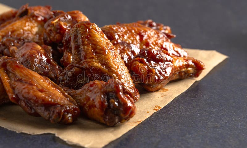 Barbecue Chicken Wings with Bone in Stock Image - Image of legs ...