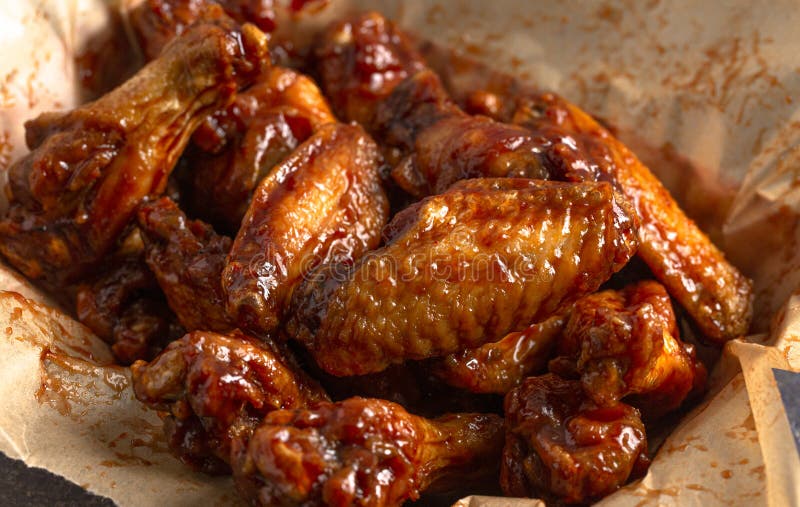 Barbecue Chicken Wings with Bone in Stock Photo - Image of bone, food ...