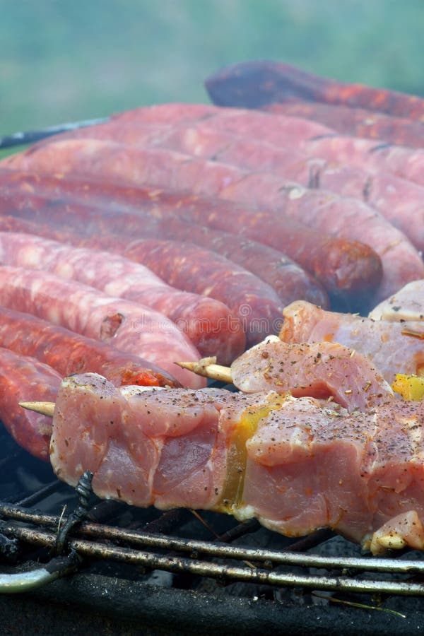 Barbecue view stock image. Image of camp, beef, outside - 11765599
