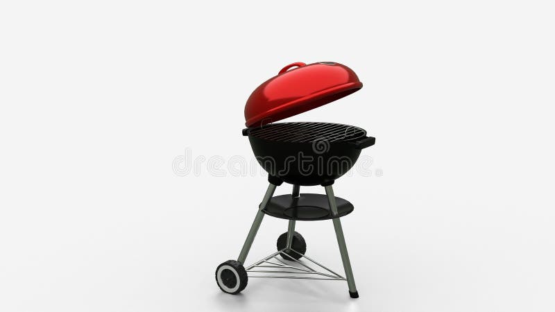 Barbecue on White Background Editorial Stock Photo - Image of grid ...