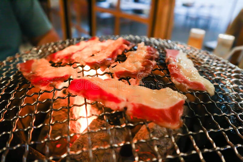 Barbecued Beef or Grilled Beef on the Broiler Stock Image - Image of ...