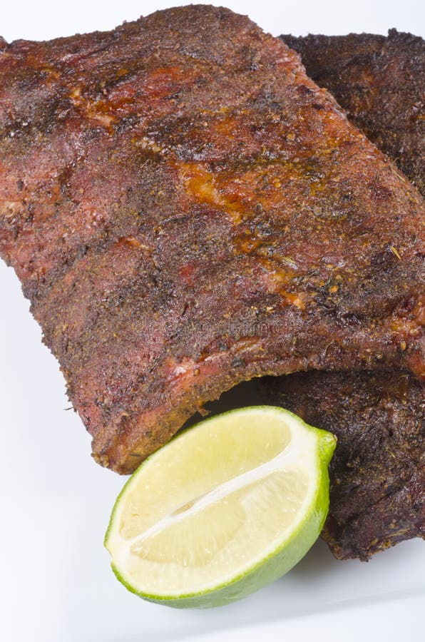 Barbecued Ribs, Smoked Tuna and Salad Stock Photo - Image of bell ...
