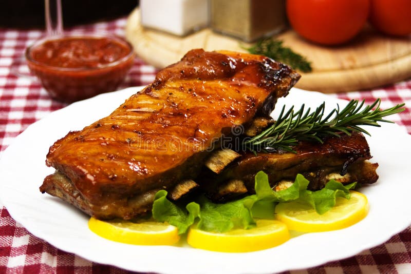 Barbecued pork ribs stock image. Image of photograph - 17685585