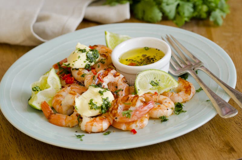 Barbecued prawns stock image. Image of seafood, lime - 26647347