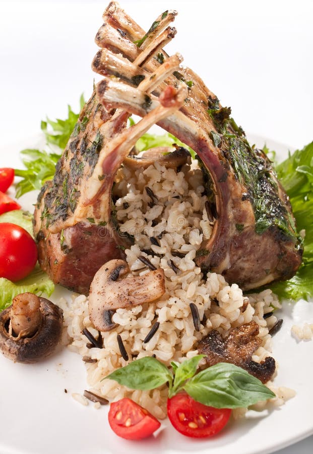 Barbecued ribs with rice stock image. Image of closeup - 11930647