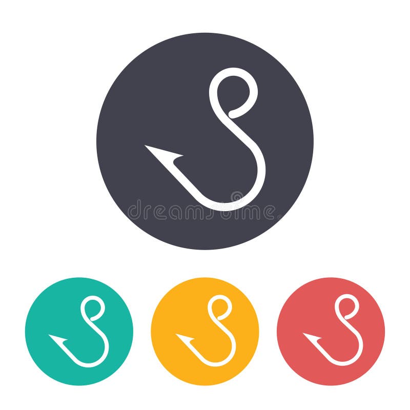 Barbed Fish Hook Illustration. Traveling Flat Vector Icon Stock ...