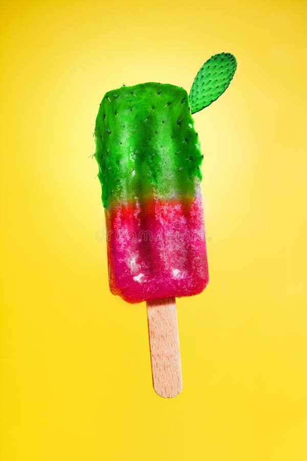 Barbed Prickly Spicy Sharp Taste Concept Ice Cream Half Cactus Stock ...