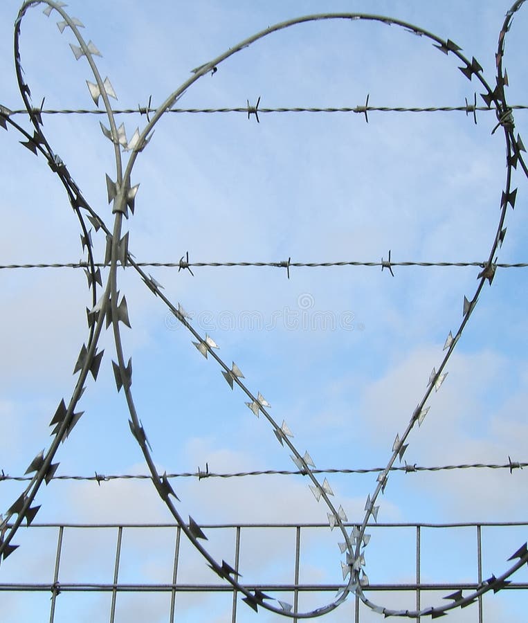 Barbed and Razor Wire stock image. Image of protect, razor - 413825