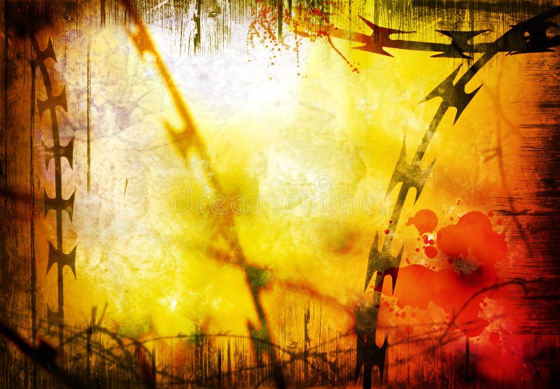 Barbed and Razor Wire Background Stock Illustration - Illustration of ...