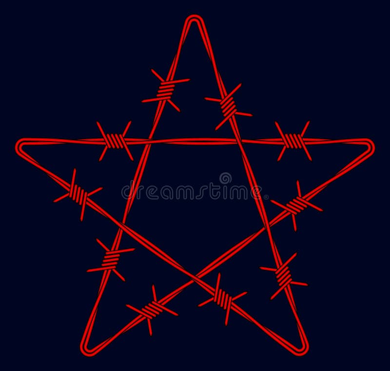 Barbed red wire on black stock vector. Illustration of concept - 356809518