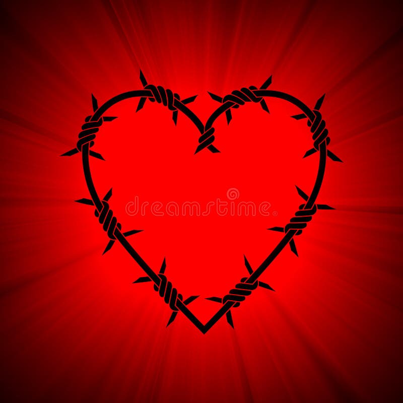 Barbed Spiky Heart Red Light Flare Stock Illustration - Illustration of ...