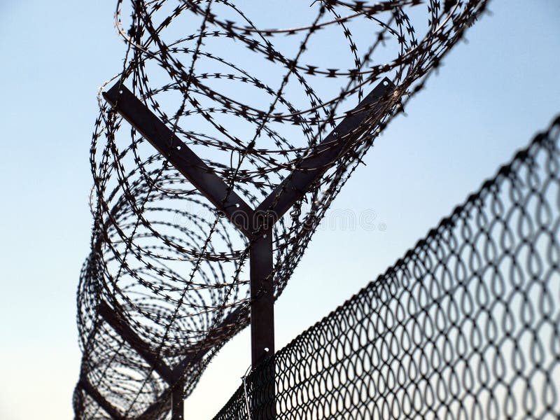 Fence with barbed wire stock image. Image of gate, protection - 19001851