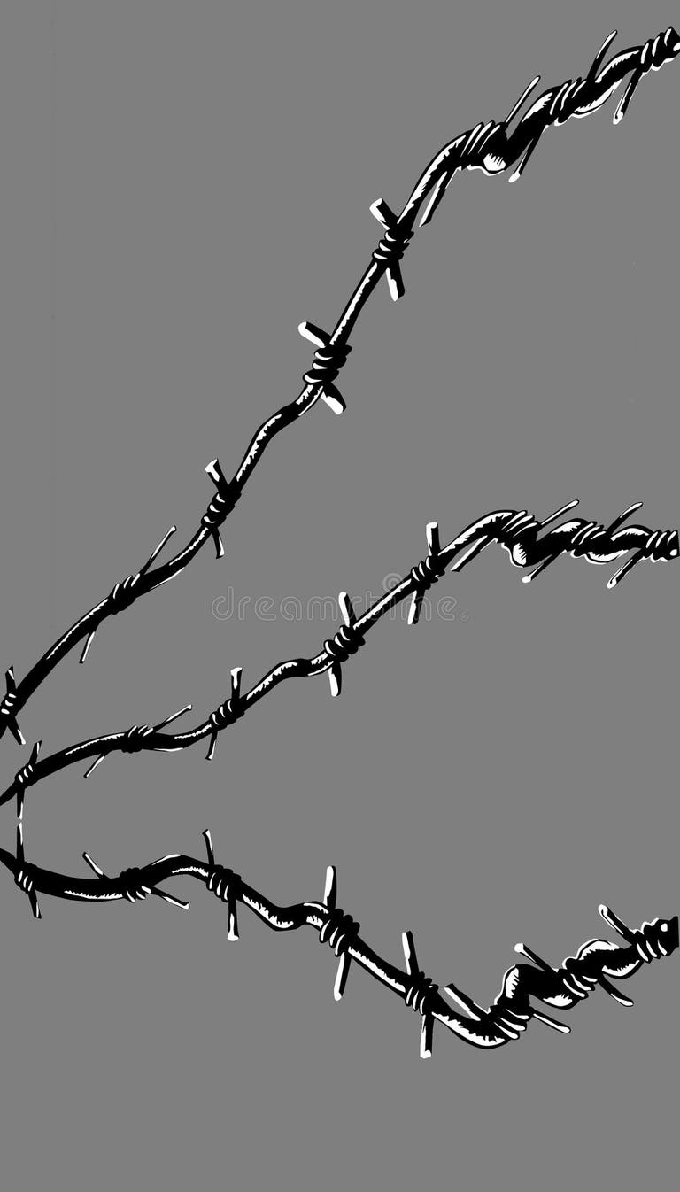 Cartoon Barbed Wire Fence Stock Illustrations – 300 Cartoon Barbed Wire ...