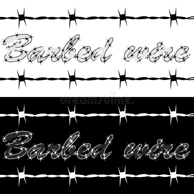 Barbed wire stock vector. Illustration of abstract, field - 27665750