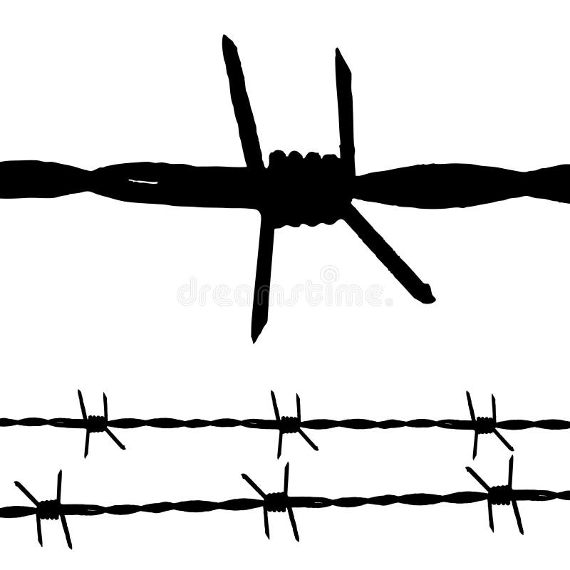 Barbed wire silhouette stock vector. Illustration of isolated - 5005420