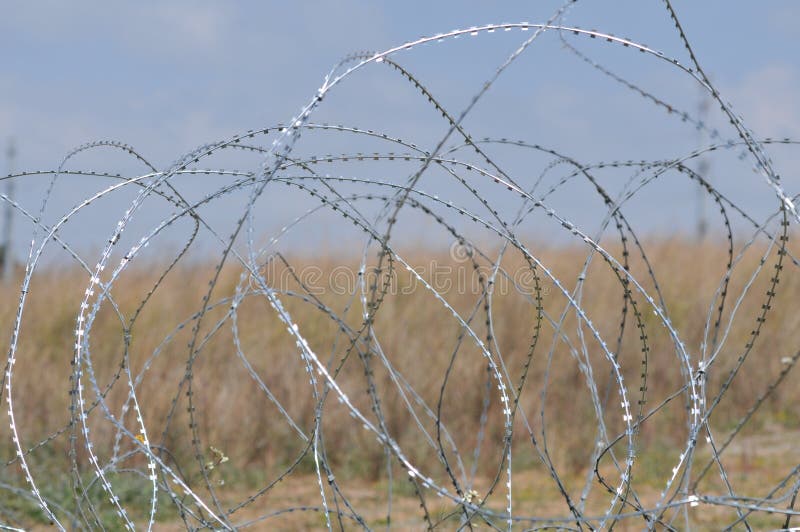 Barbed wire stock image. Image of access, jail, border - 9630159