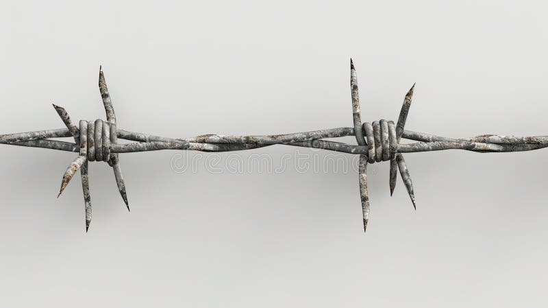 Barbed Wire Against a Neutral Gray Background, Evoking Feelings of ...