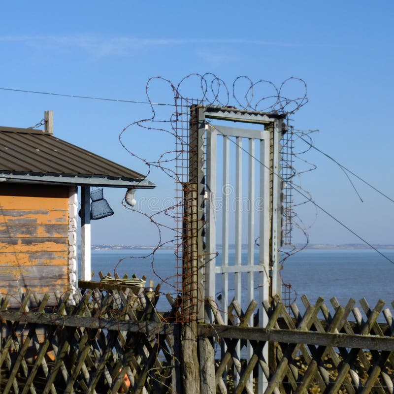 Barbed Wire Around a Closed Gate. Stock Image - Image of aquitaine ...