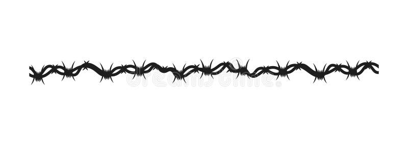 Barbed Wire. Black Barbwire, War or Safety Elements. Decorative Borders ...