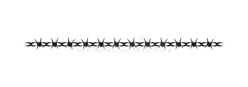 Barbed Wire. Black Barbwire, War or Safety Elements. Decorative Borders ...
