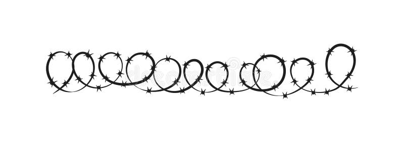 Barbed Wire. Black Barbwire, War or Safety Elements. Decorative Borders ...