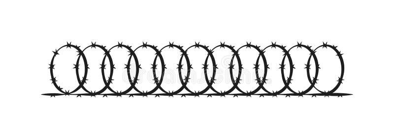 Barbed Wire. Black Barbwire, War or Safety Elements. Decorative Borders ...
