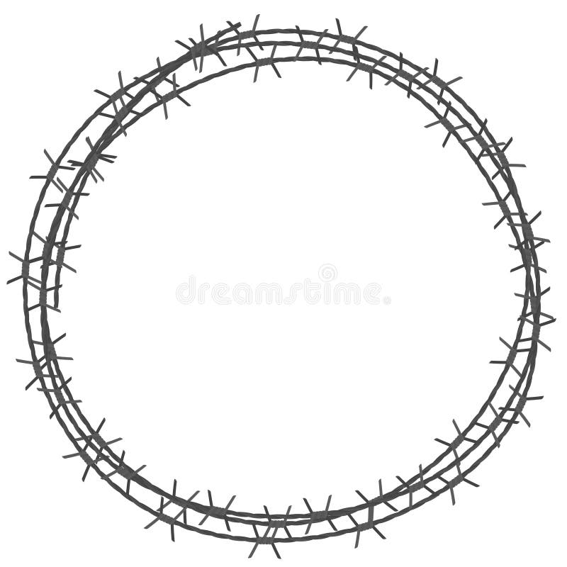 Barbed wire circle stock photo. Image of military, isolated - 67673502
