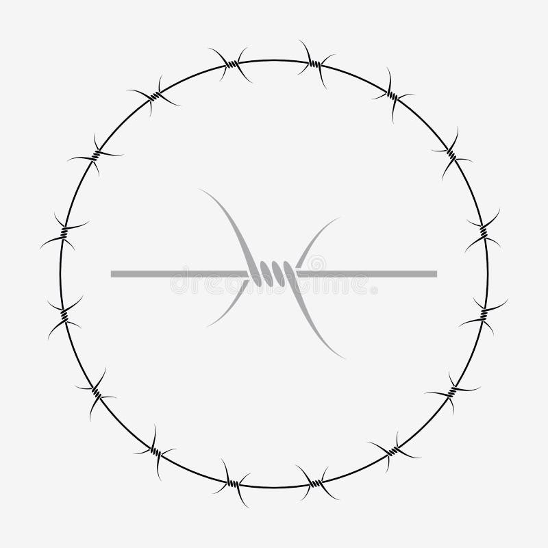 Barbed Wire of Circle Shape Stock Vector - Illustration of iron, fence ...