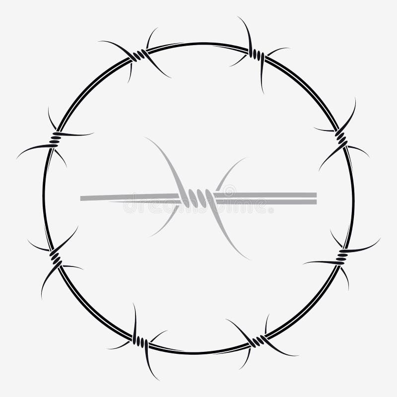 Barbed wire circle-shaped stock illustration. Illustration of circle ...
