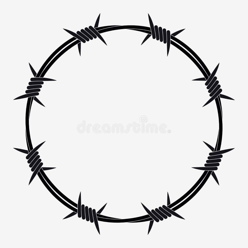 Barbed wire circle-shaped stock illustration. Illustration of circle ...