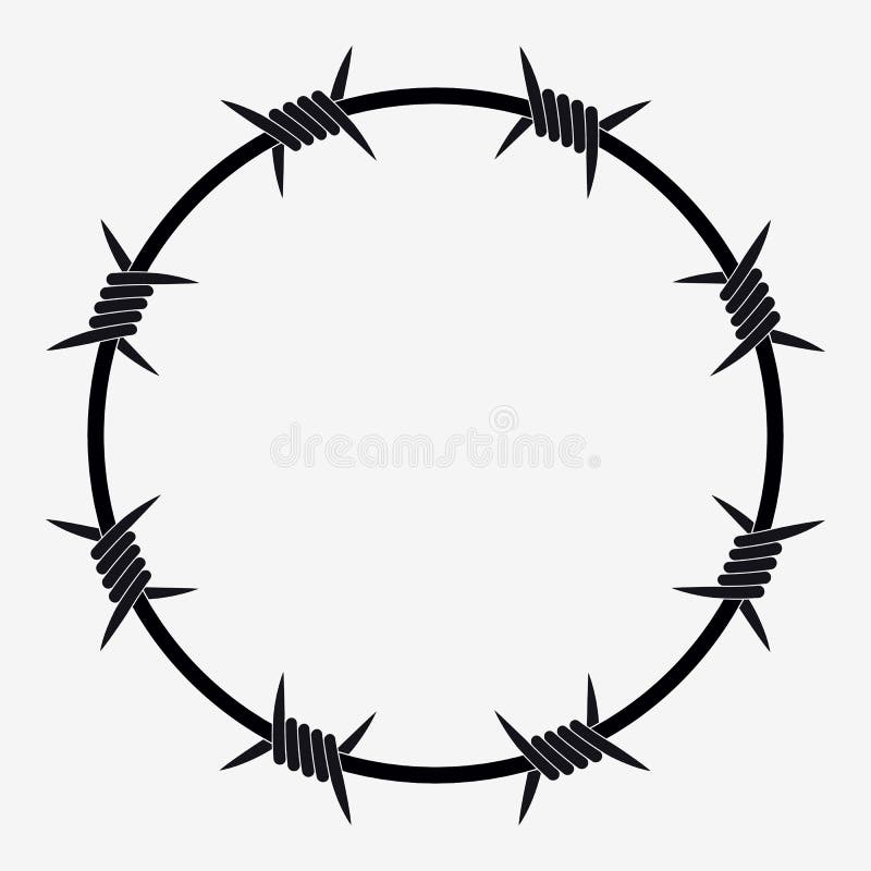 Barbed Wire of Circle Shape Stock Vector - Illustration of circle ...
