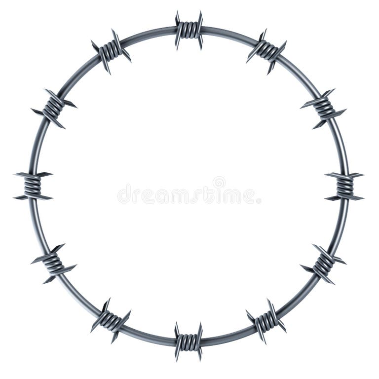 Barbed wire circle-shaped stock illustration. Illustration of circle ...