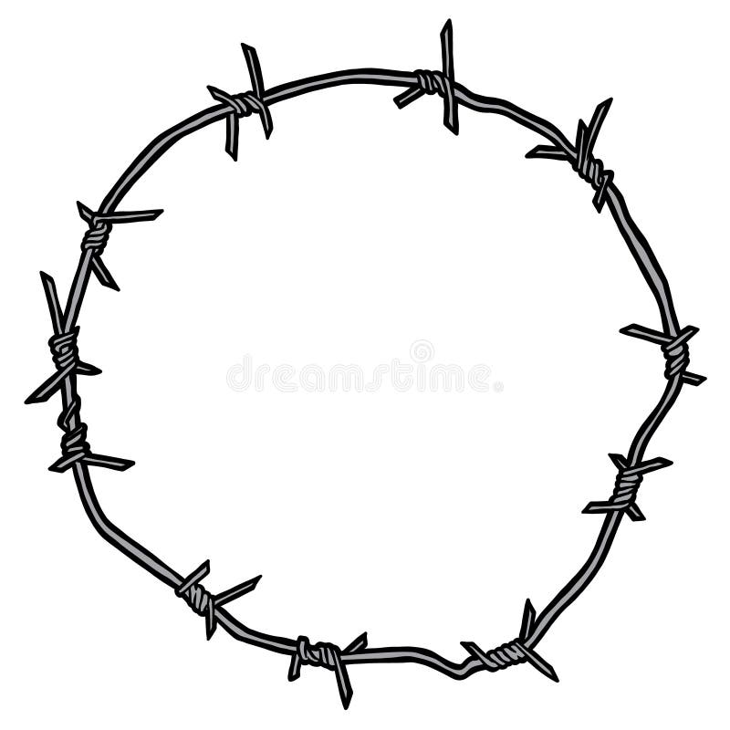 Barbed Wire Circle Vector Illustration Stock Vector - Illustration of ...