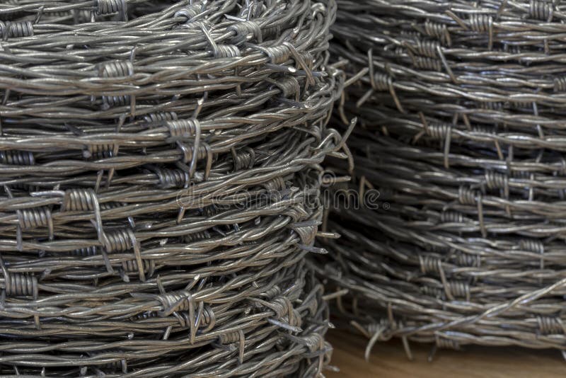 Barbed wire stock photo. Image of barbed, fence, deterrent - 176742184