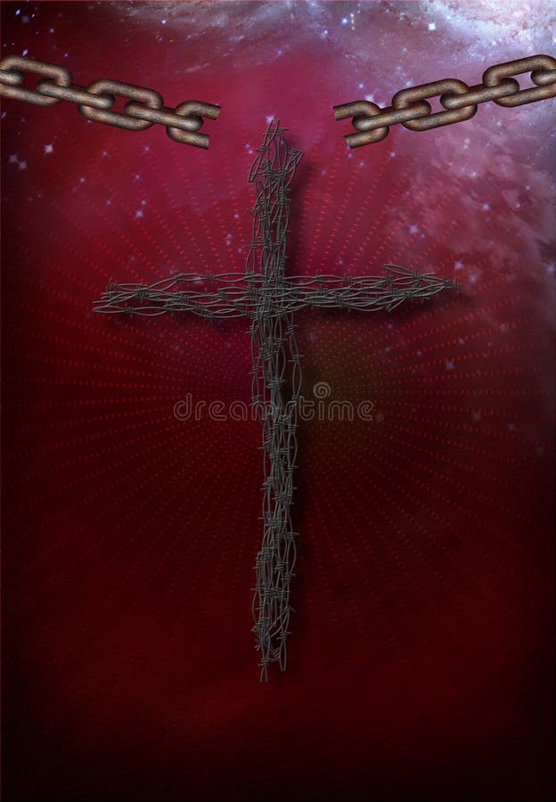 Barbed Wire Cross stock illustration. Illustration of cross - 217316353