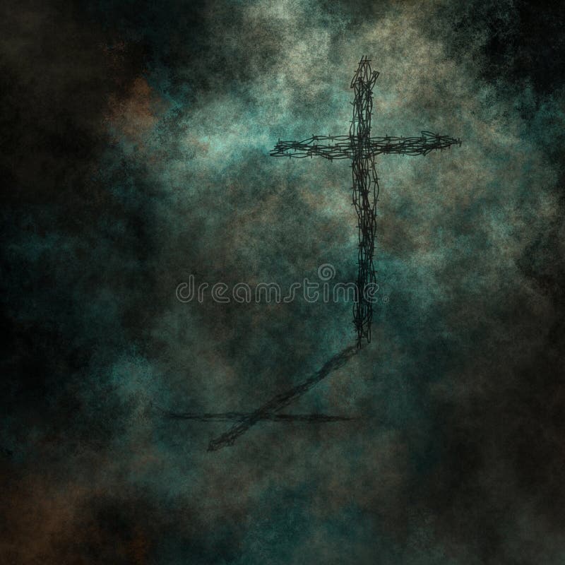 Barbed Wire Cross stock illustration. Illustration of christ - 249314591