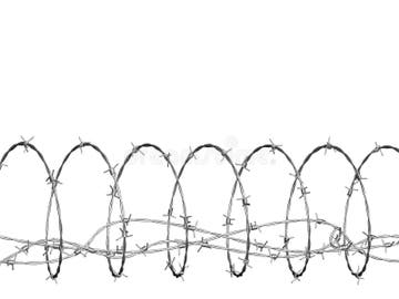 Barbed Wire Curled in Spiral Stock Illustration - Illustration of ...