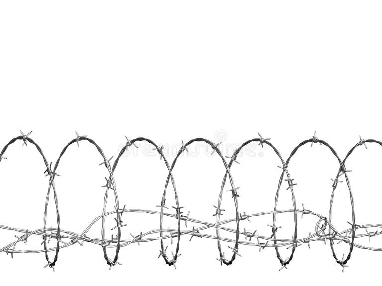 Barbed Wire Curled in Spiral Stock Illustration - Illustration of ...