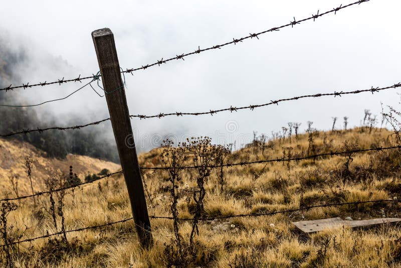 Barbed Wire on the Edge of a Cliff. Concept of Limiting Individual ...