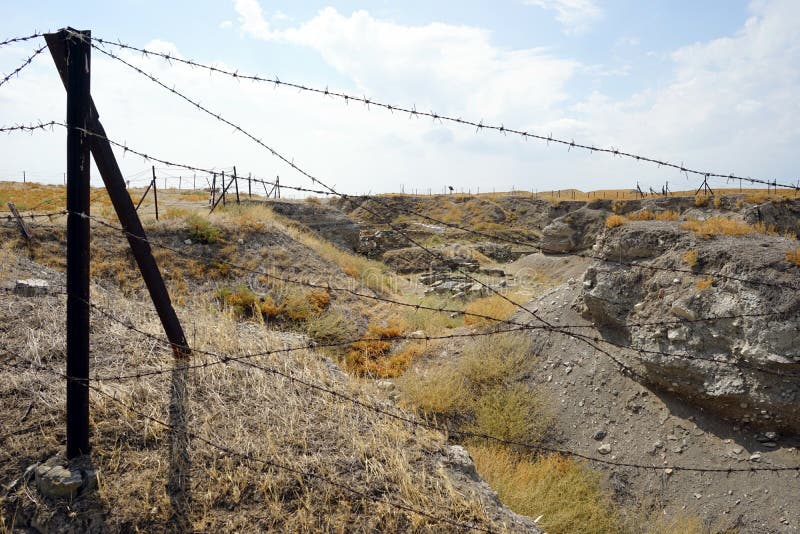Barbed wire stock photo. Image of field, holle, land - 47791748