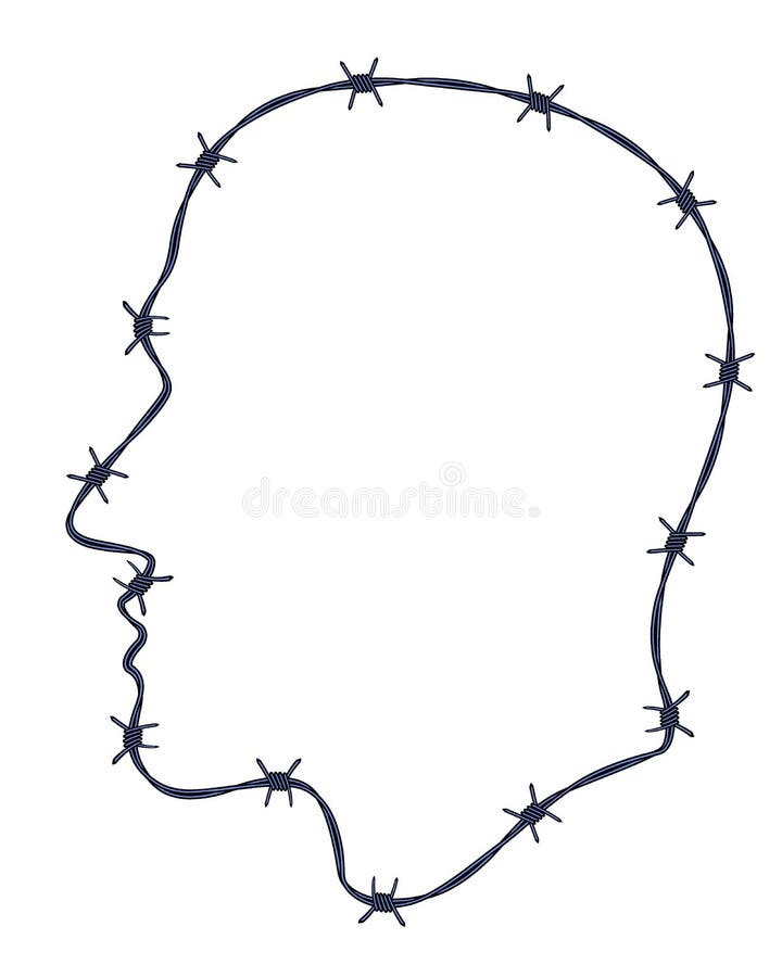 Barbed wire face stock vector. Illustration of barbed - 259666751