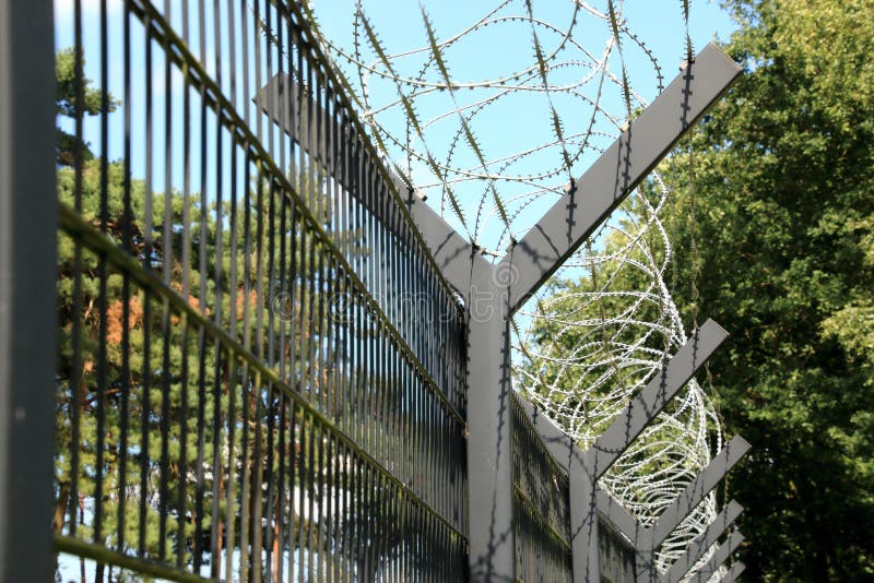 Barbed Wire Fence, Border, Border Fence Stock Photo - Image of ...