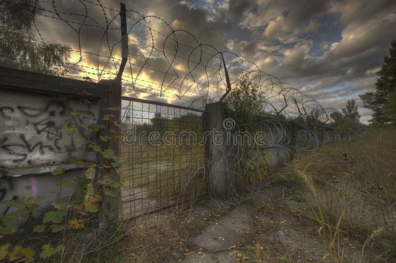 A Barbed Wire Fence Covered in Graffiti, a Statement of Urban Culture ...