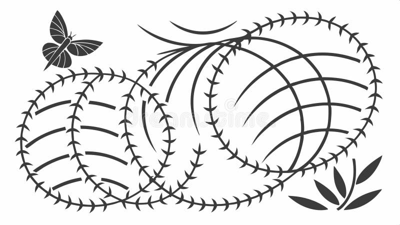 Barbed Wire Fence Security Border Protection Boundary Illustration ...