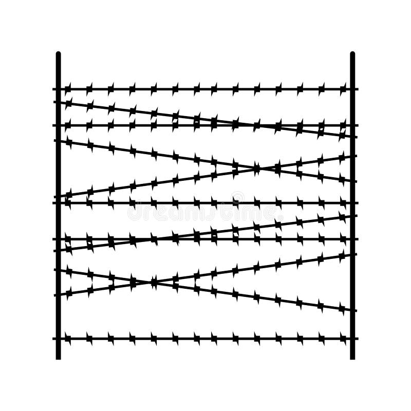 Barbed Wire Fence Segment. Security Fencing Template Stock Vector ...