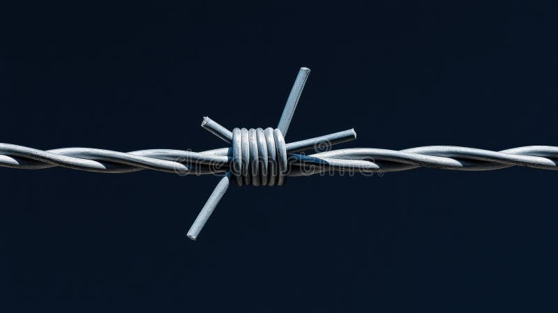 Barbed Wire Fence Under a Clear Blue Sky Highlighting Security and ...