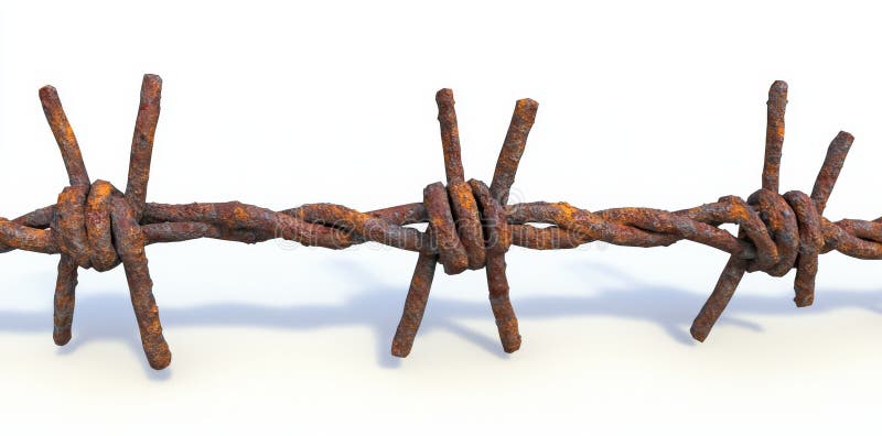 Barbed Wire Forming a Dynamic Wave Pattern on a White Background ...